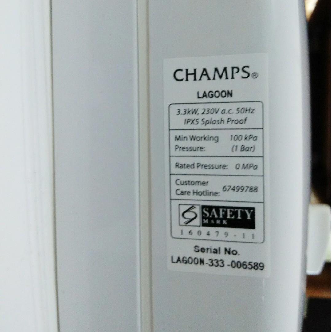 Champs Lagoon instant water heater cooper tank, TV & Home Appliances ...