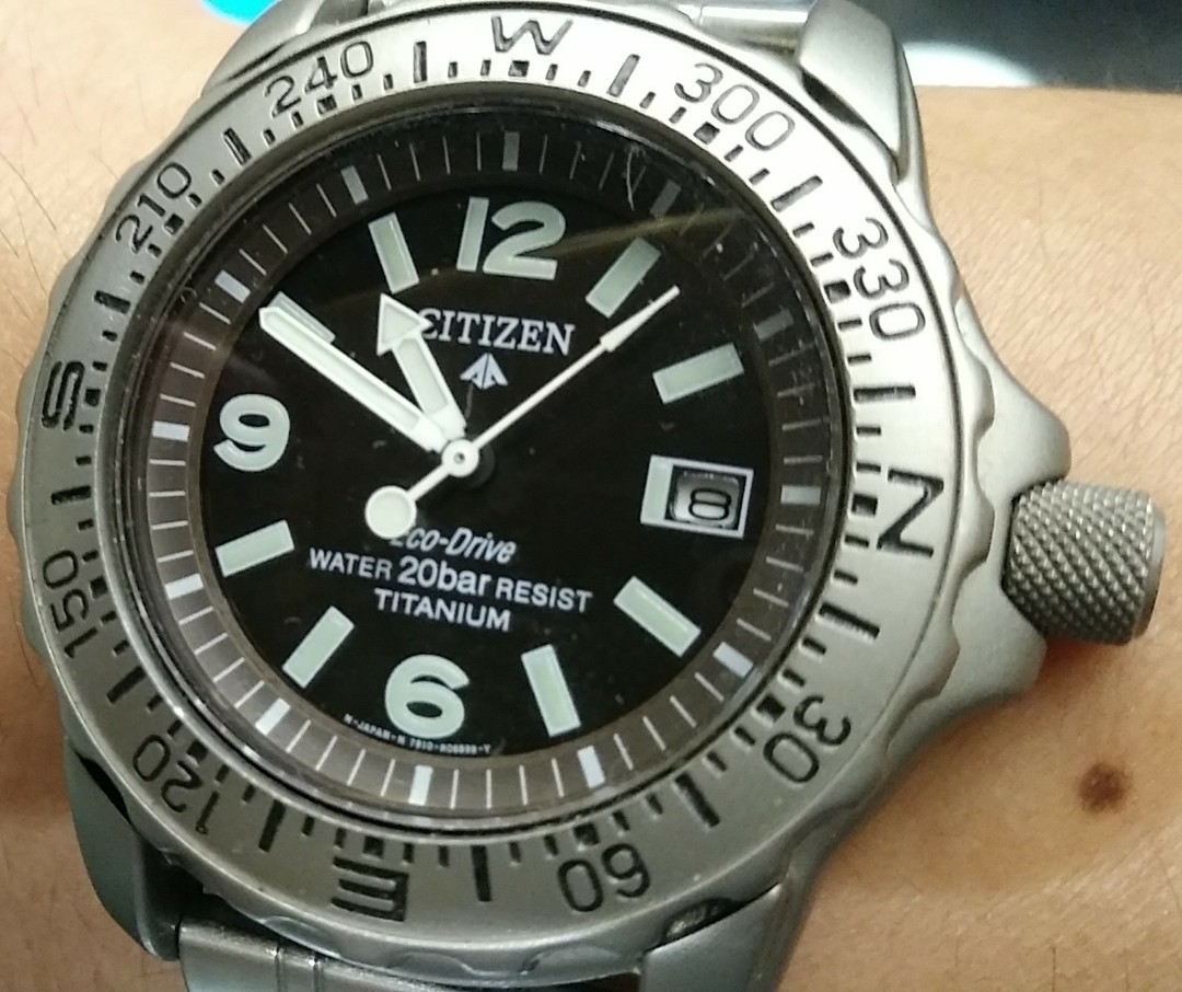 CITIZEN TITANIUM ECO DRIVE COMPASS FIELD WATCH, 興趣及遊戲, 收藏品及紀念品, 古董收藏 ...