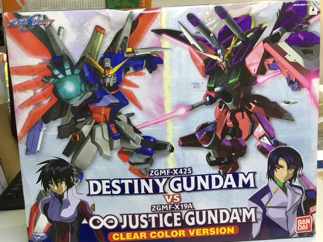 Gunpla Model Destiny Gundam VS Infinity Justice Gundam Clear Version ...