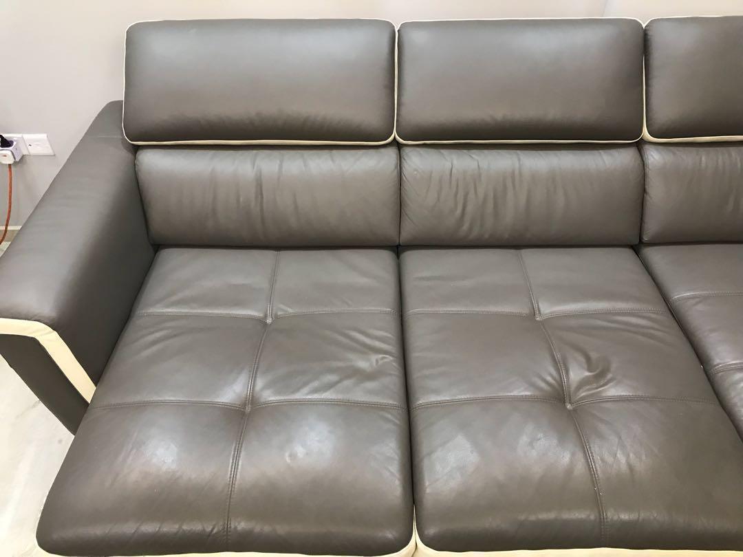 Two Tone Leather Sofa | Baci Living Room
