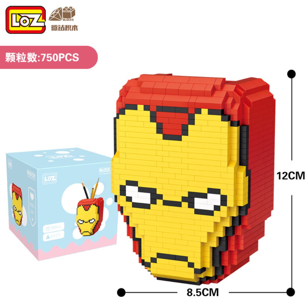 LOZ DIY Iron Man Nanoblock Puzzle(Pencil Case), Hobbies & Toys ...