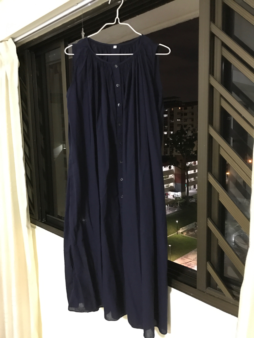 Muji Linen Dress, Women's Fashion, Dresses & Sets, Dresses on Carousell
