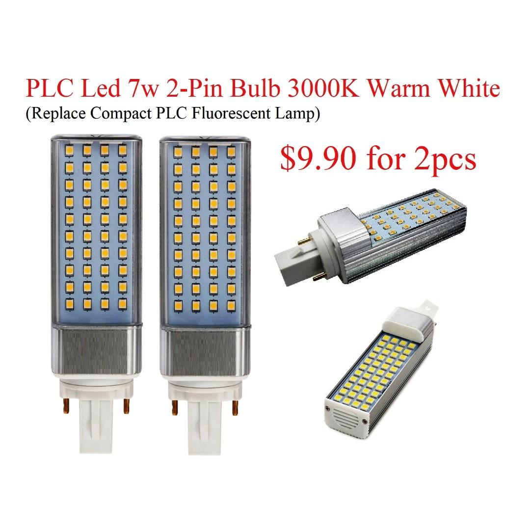 PLC 7w Led 2-Pin Lamp 3000K, Furniture & Home Living, Lighting & Fans ...