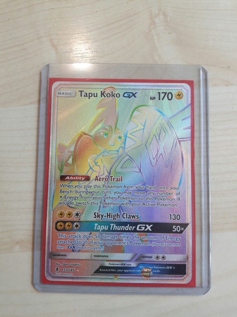 Pokemon Card Tapu Koko gx rainbow rare, Hobbies & Toys, Toys & Games on ...