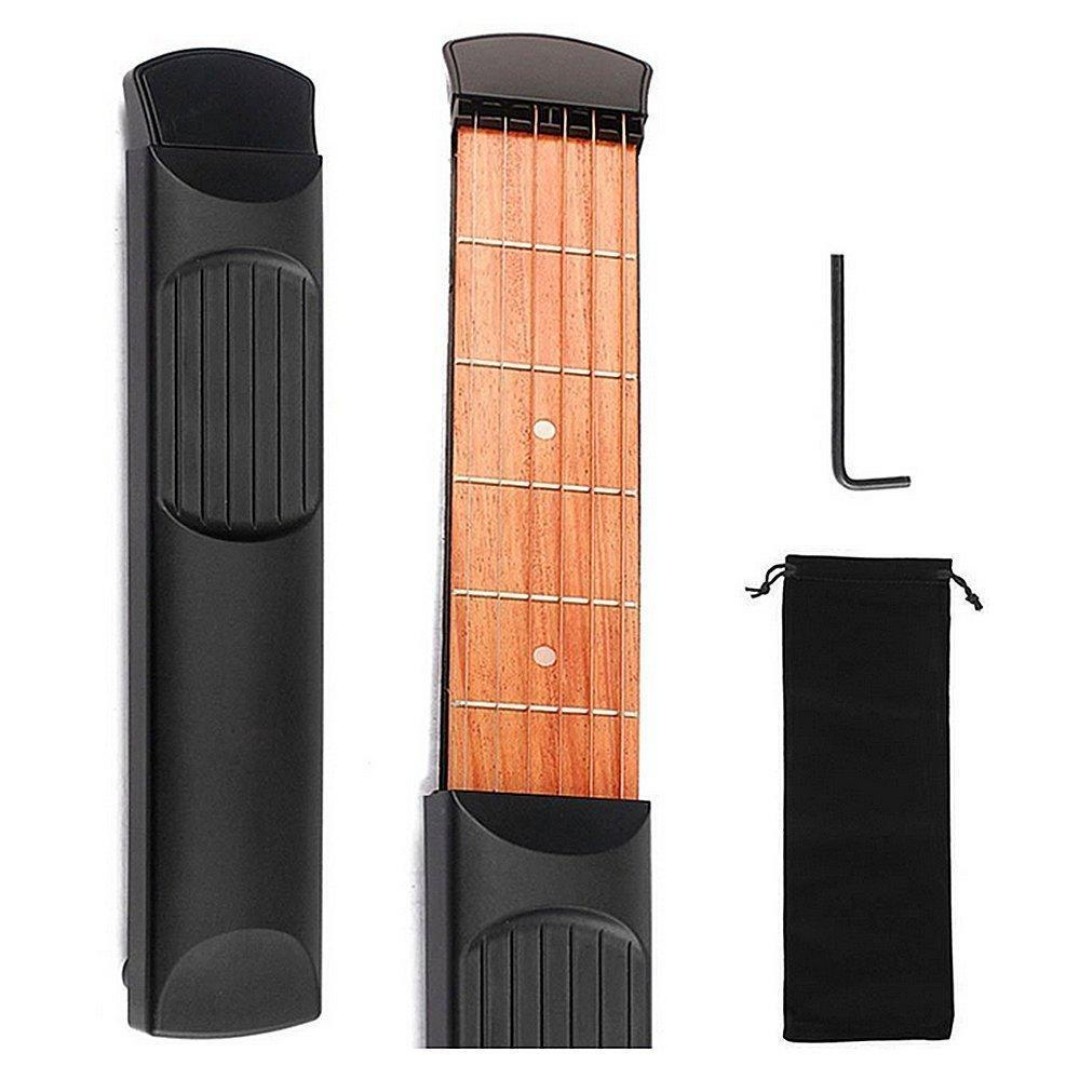 Portable Pocket Guitar 6 Fret Model Wooden Practice 6 Strings Guitar ...