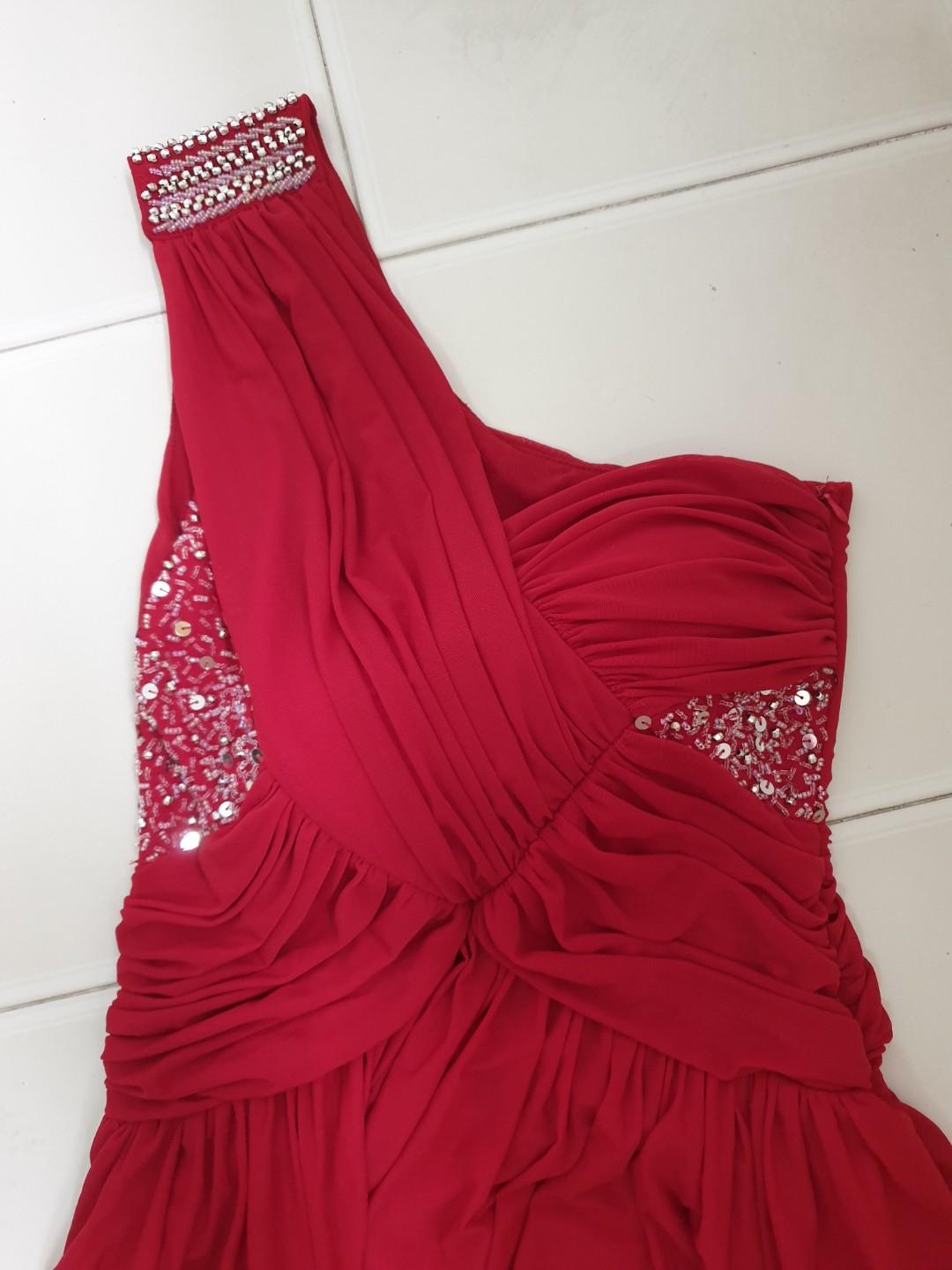 Red dinner dress, Women's Fashion, Dresses & Sets, Evening dresses ...