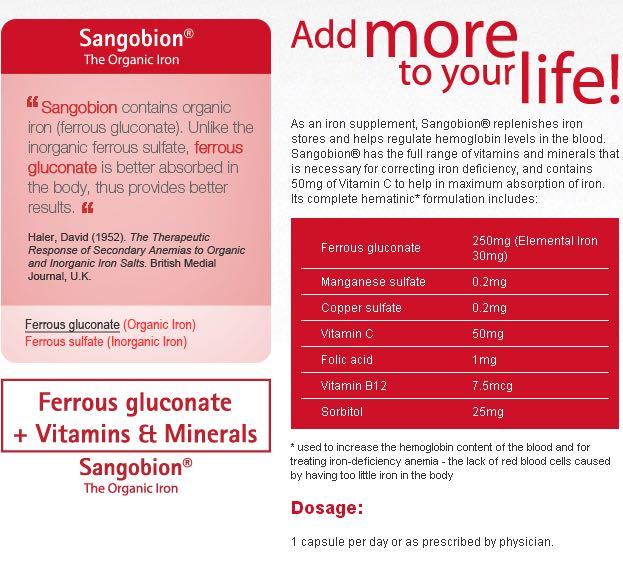 Sangobion iron supplement, Everything Else on Carousell