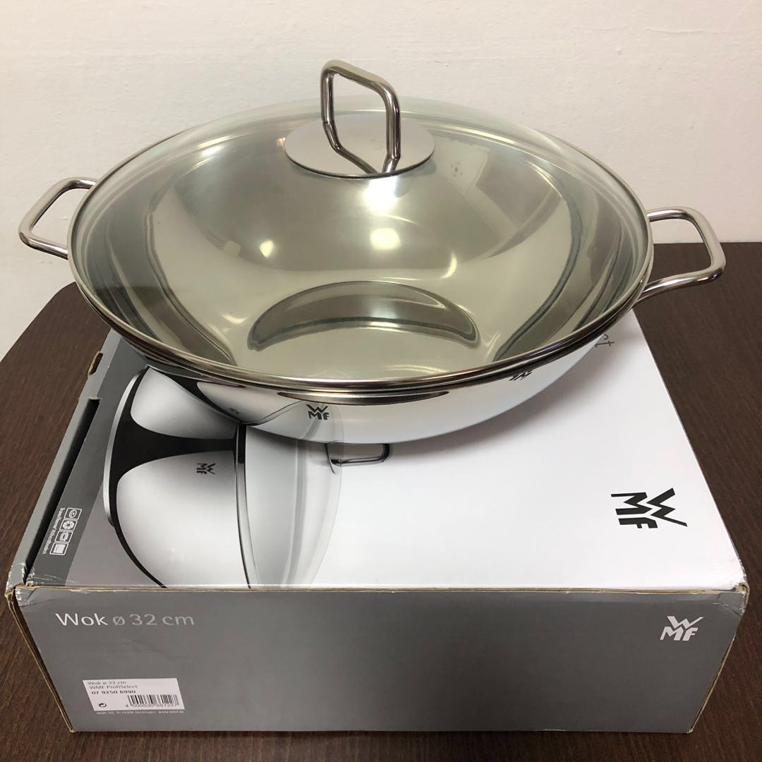 WMF Wok with glass lid, Furniture & Home Living, Kitchenware ...