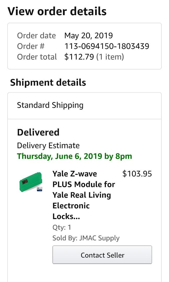 Yale Z-wave PLUS Module for Yale Real Living Electronic Locks AYR202 ...