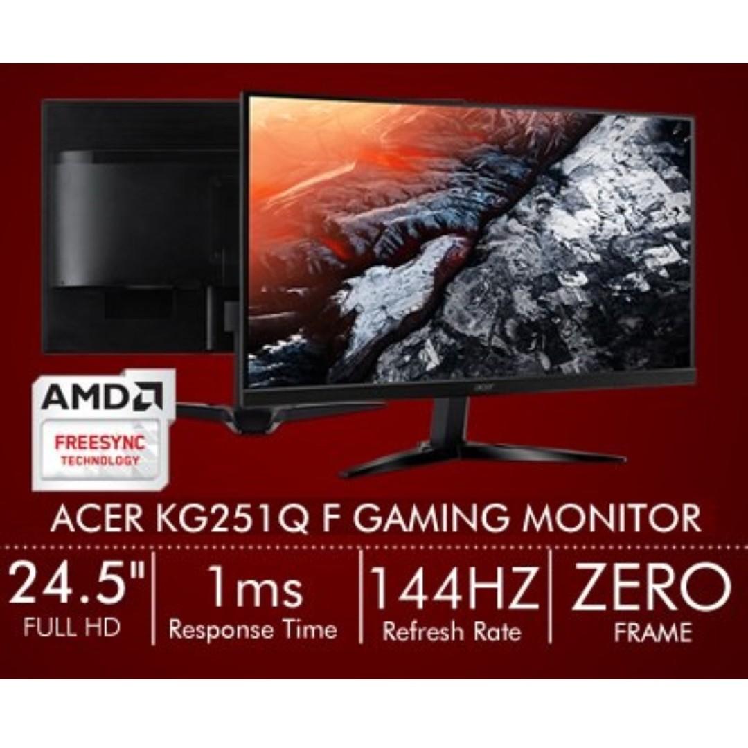 Acer KG251Q F 24.5-Inch Full HD Gaming Monitor with 144Hz Refresh Rate ...