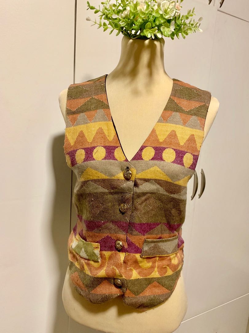 Aztec Designed Vest, Women's Fashion, Dresses & Sets, Traditional ...