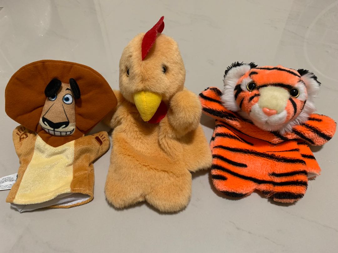 Hand Puppets - Chicken, Tiger and Lion, Hobbies & Toys, Toys & Games on ...