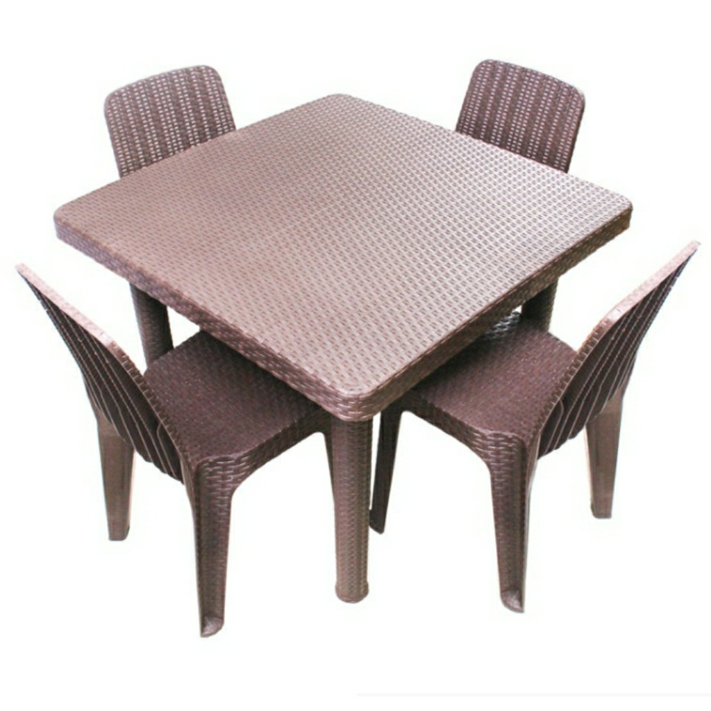 JOLLY RATTAN DINING SET FOR 4/Table and chairs/4-Seater Dining Set ...