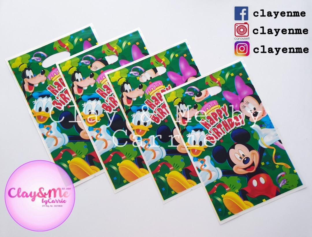 Mickey and Friends themed loot bags 10s, Hobbies & Toys, Stationary ...