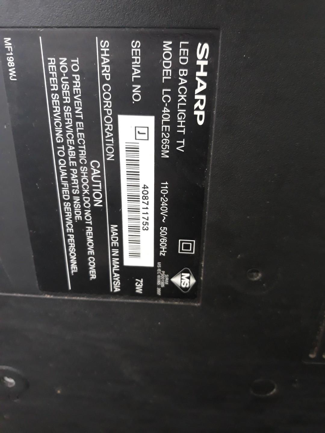 Power board Sharp LED TV, TV & Home Appliances, TV & Entertainment, TV ...