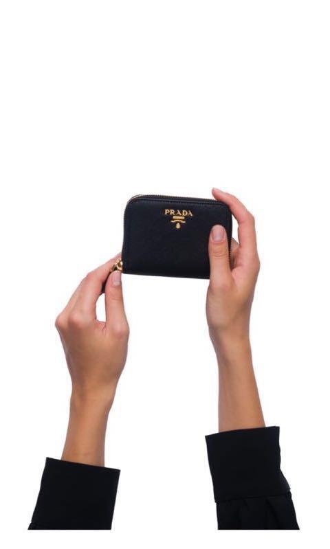 Prada Saffiano Leather Coin Purse, Luxury, Bags & Wallets on Carousell