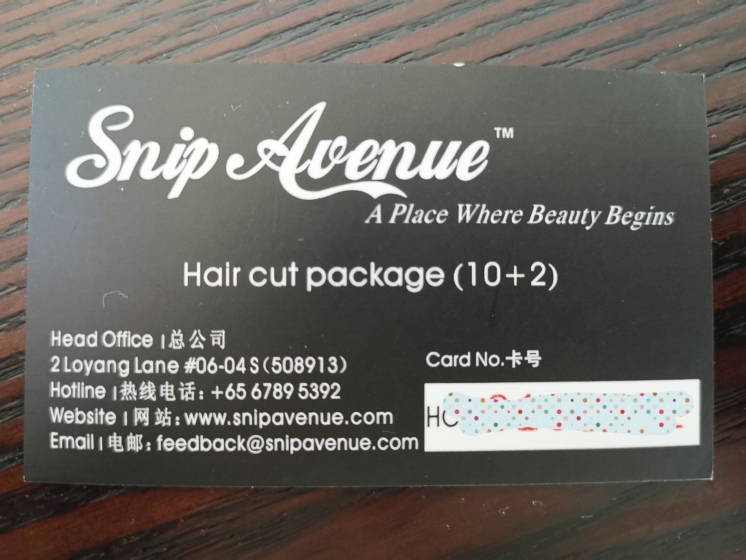 Snip Avenue Haircuts Card, Beauty & Personal Care, Hair on Carousell