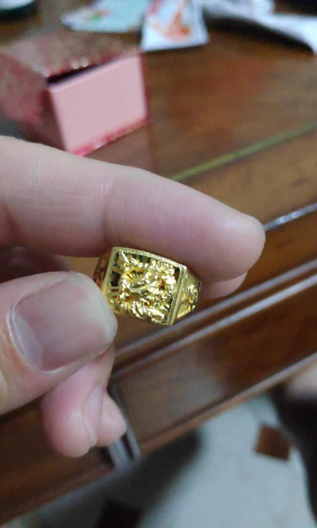 999 Grade 24K Pure Gold Dragon Ring, Women's Fashion, Jewelry ...
