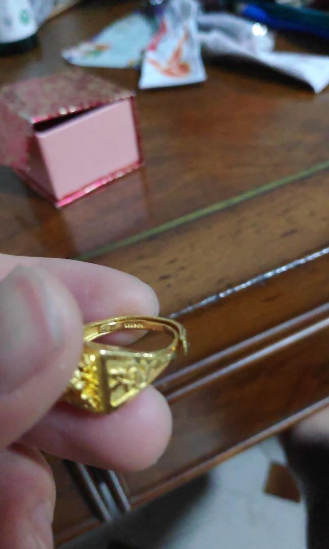 999 Grade 24K Pure Gold Dragon Ring, Women's Fashion, Jewelry ...