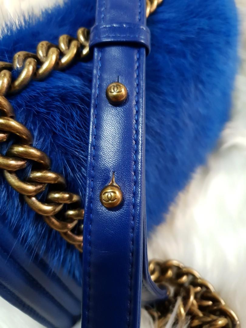 Chanel Limited Edition Blue Goat Hair Le Boy Bag, Luxury, Bags ...