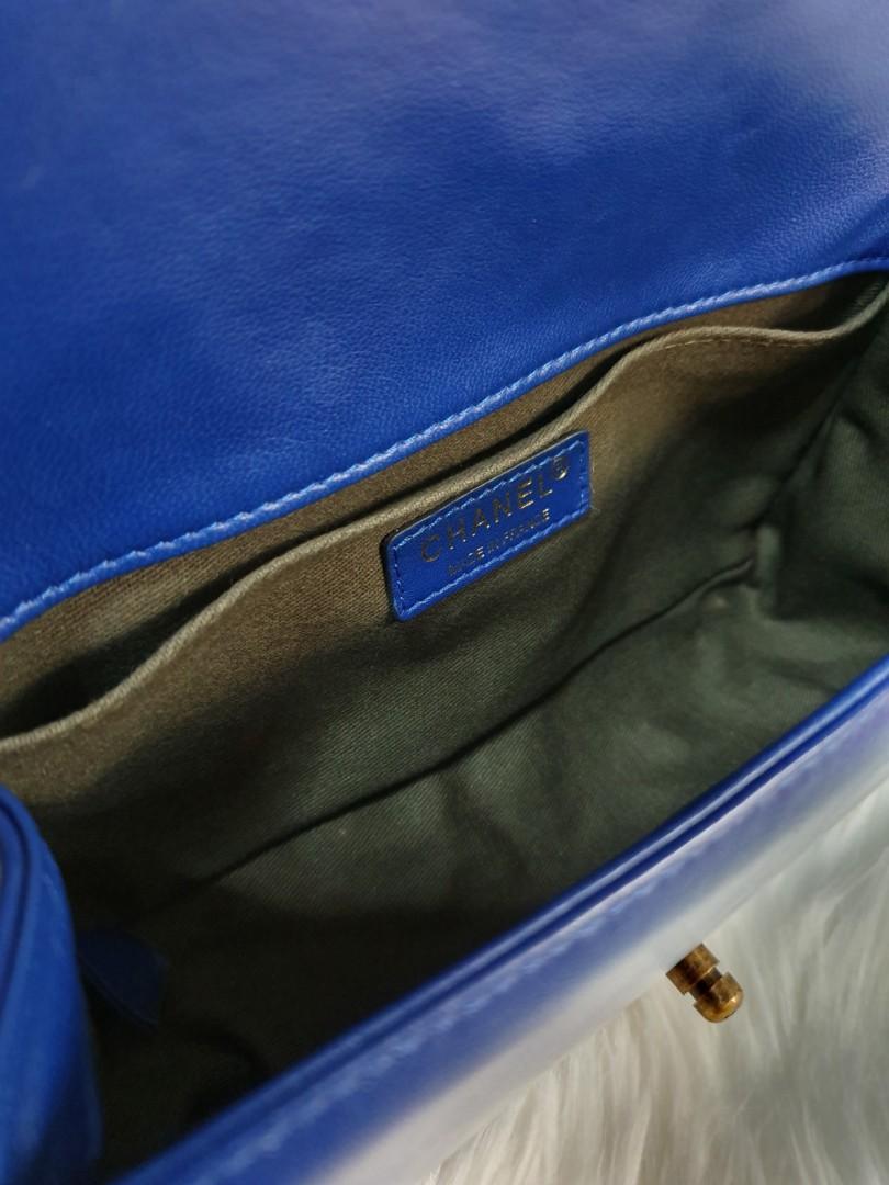 Chanel Limited Edition Blue Goat Hair Le Boy Bag, Luxury, Bags ...