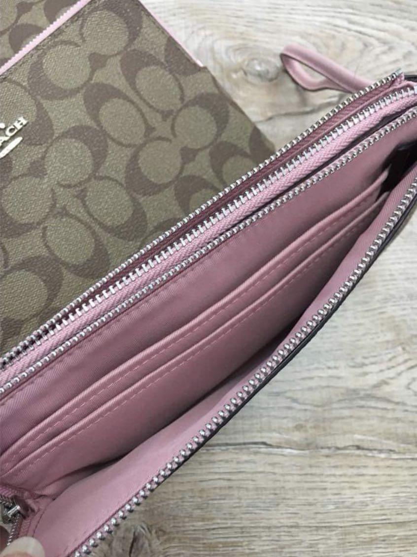 COACH F16109 DOUBLE ZIP WALLET IN SIGNATURE COATED CANVAS, Luxury, Bags ...