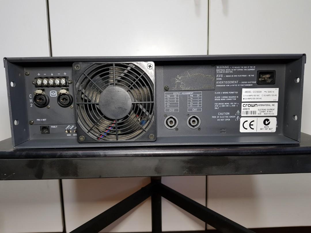 CROWN CE2000 Amplifier, Audio, Other Audio Equipment on Carousell