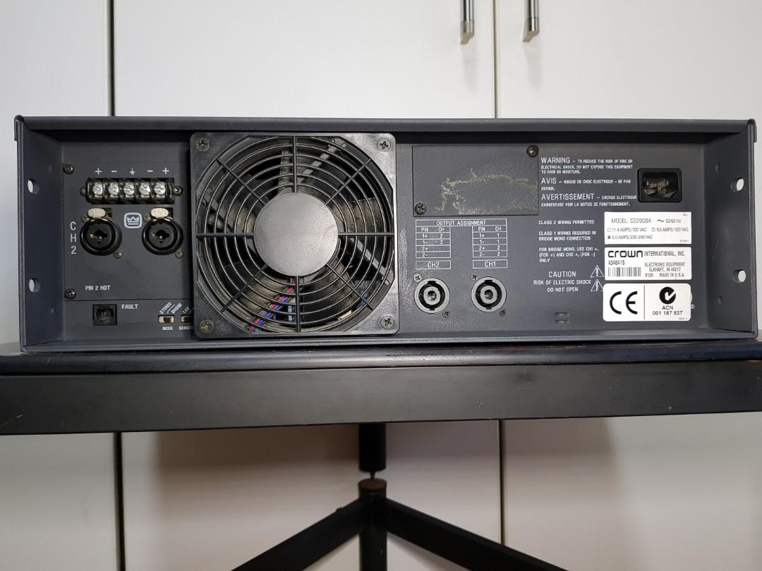 CROWN CE2000 Amplifier, Audio, Other Audio Equipment on Carousell