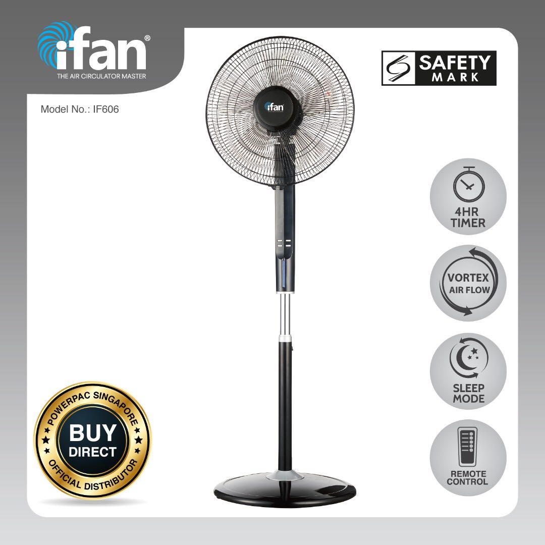 iFan - PowerPac 16 inch Stand Fan with Remote Control (IF606 ...
