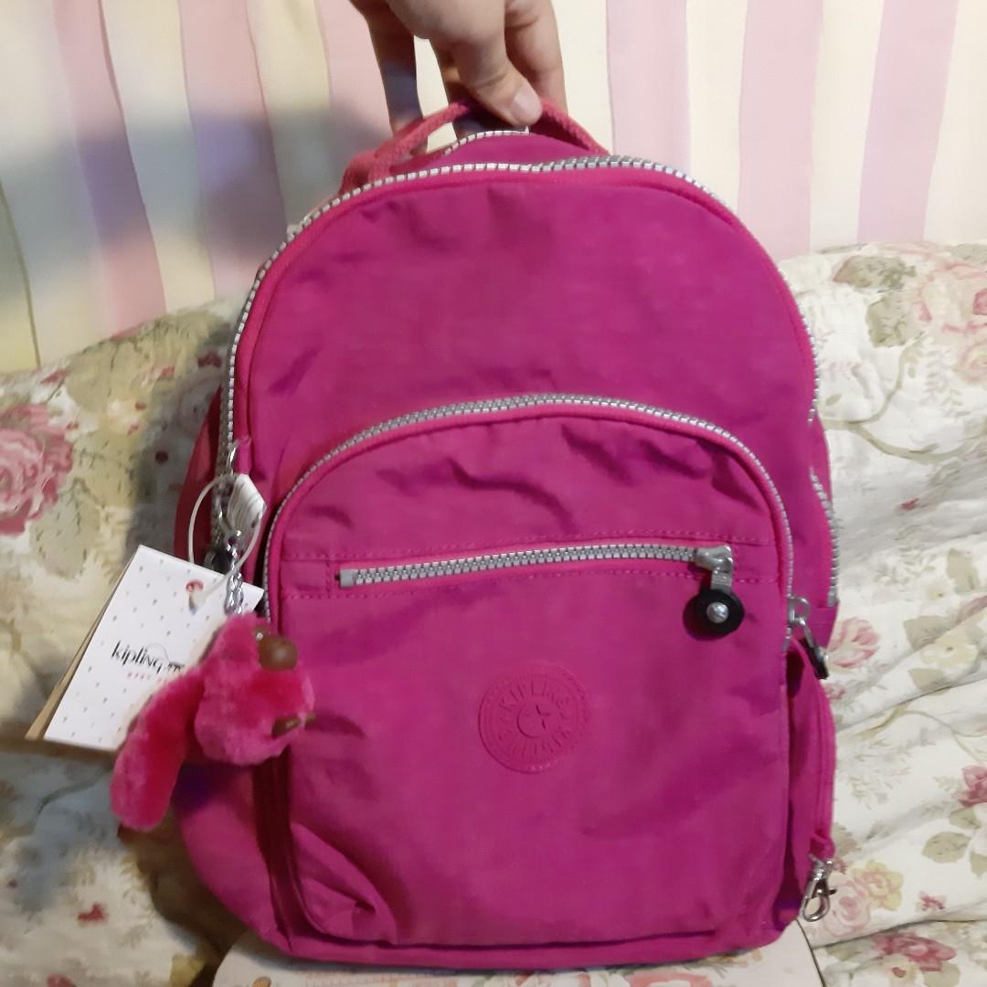 Original KIPLING Pink Backpack, Women's Fashion, Bags & Wallets ...