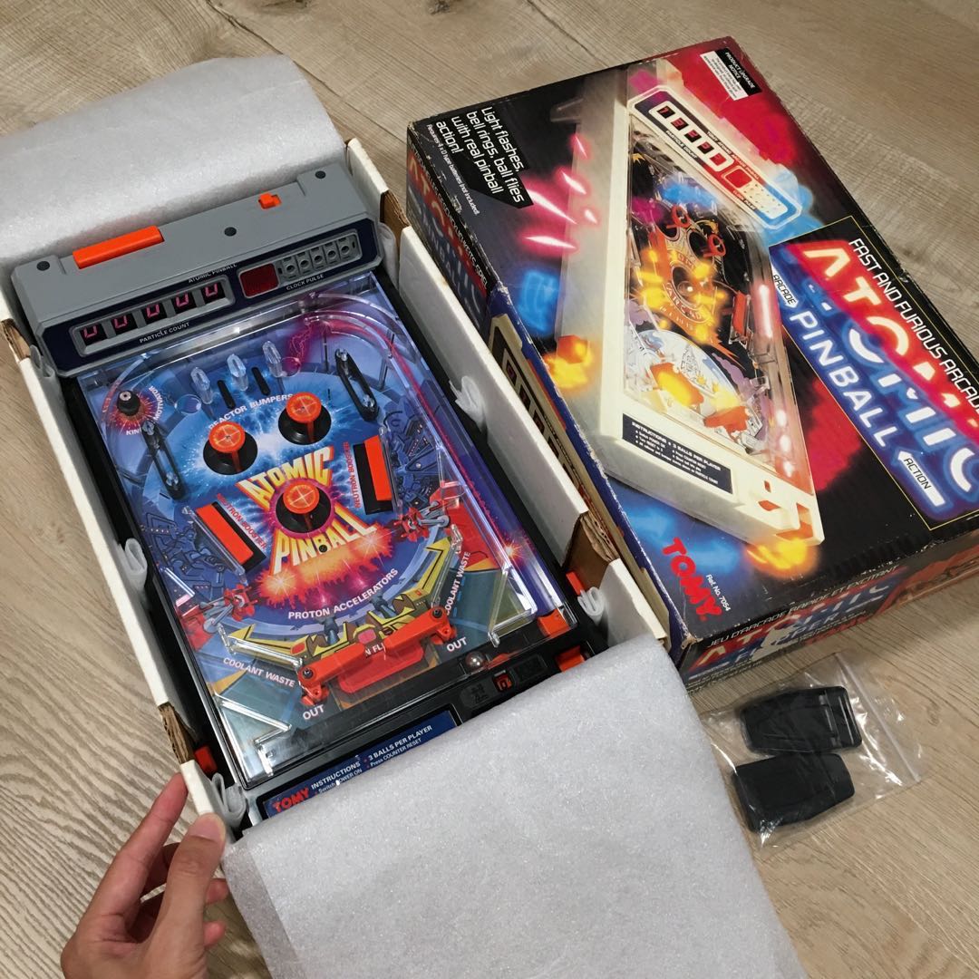 Vintage mechanical pinball machine by TOMY. Atomic pinball arcade ...