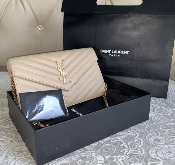 YSL WOC, Beige Large Size, Luxury, Bags & Wallets on Carousell