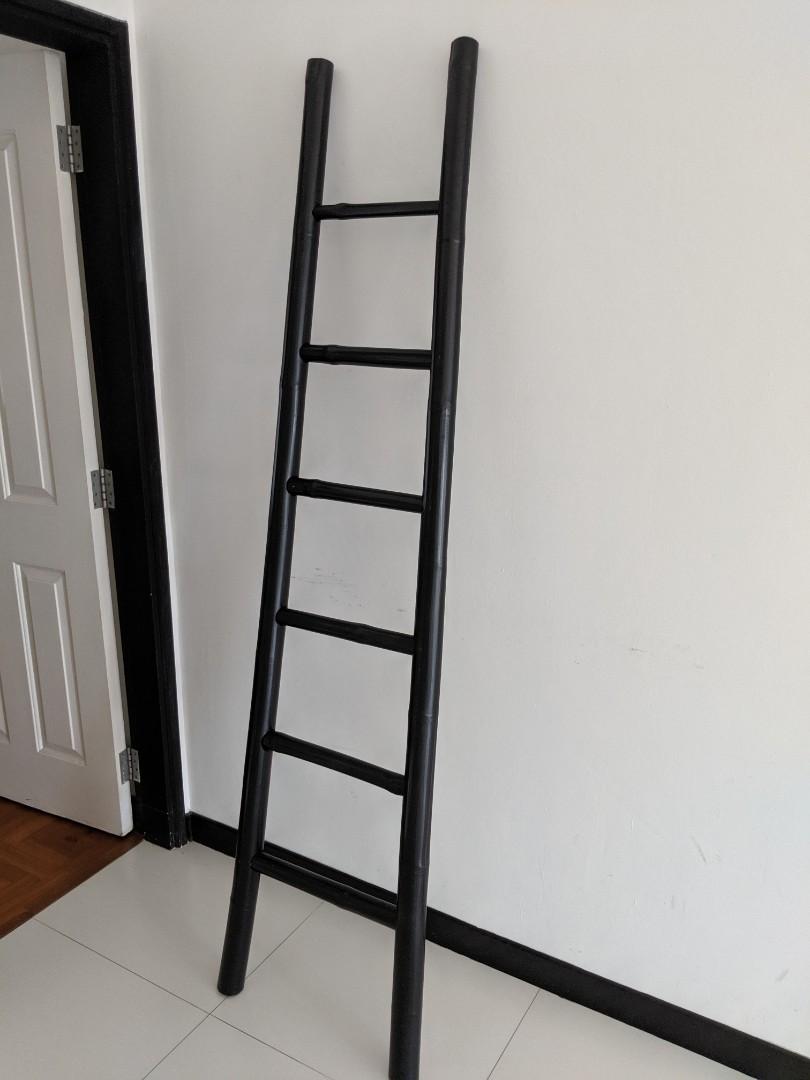 Black bamboo ladder, Furniture, Home Decor, Others on Carousell