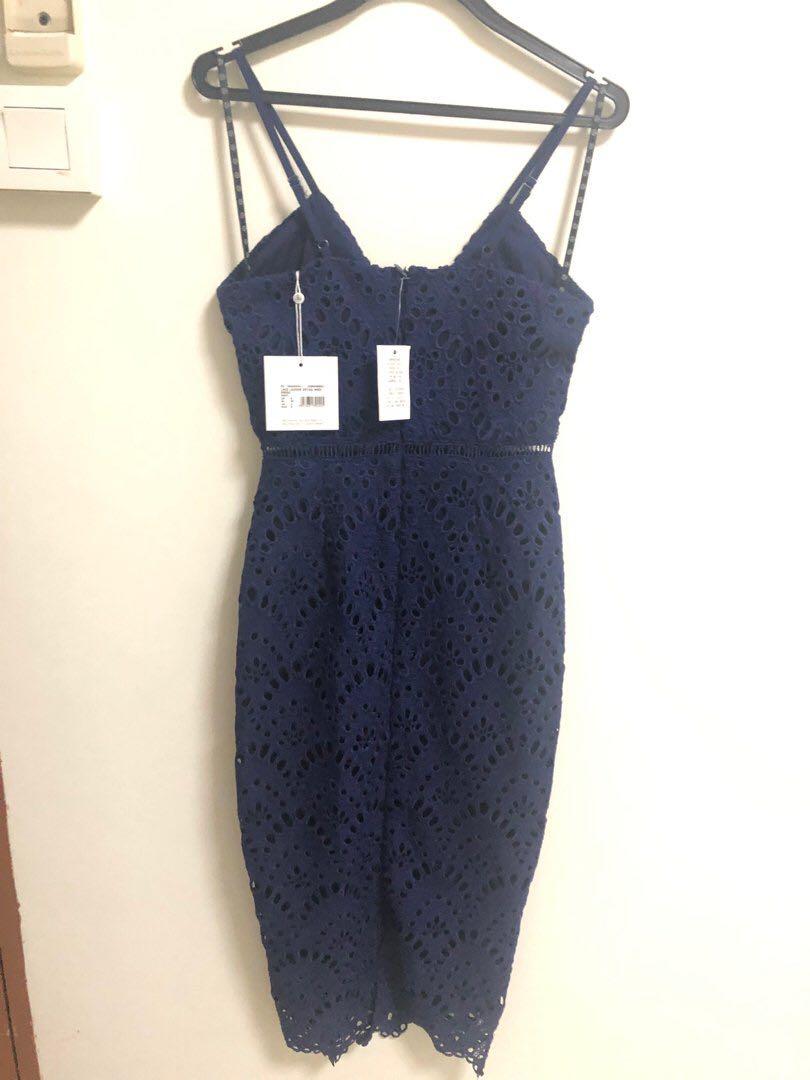 Lace ladder detail midi dress, Women's Fashion, Dresses & Sets, Dresses ...
