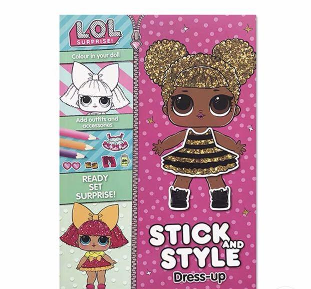 LOL Surprise Dolls Sticker Colouring Book, Hobbies & Toys, Books ...