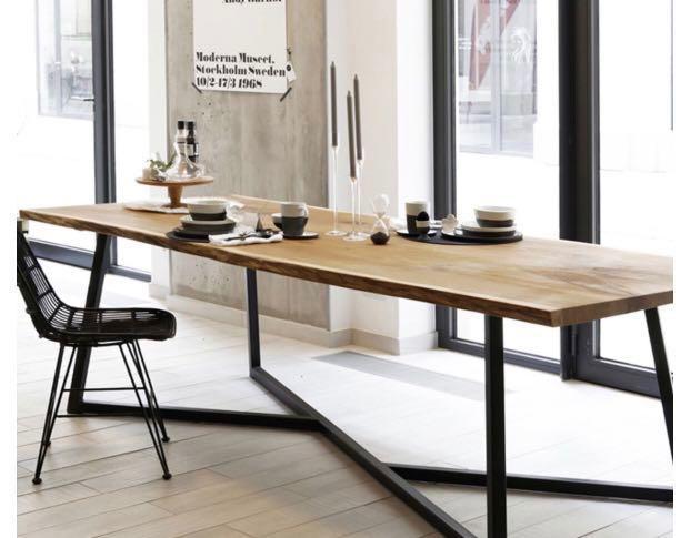 Pure Wood Office Meeting Work Desk Dining Table, Furniture & Home ...
