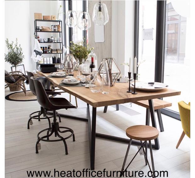 Pure Wood Office Meeting Work Desk Dining Table, Furniture & Home ...