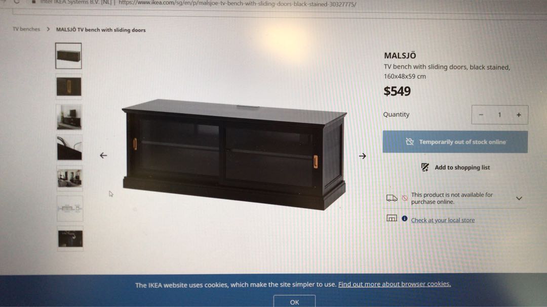 Tv console by IKEA MALSJO, Furniture & Home Living, Furniture, TV ...