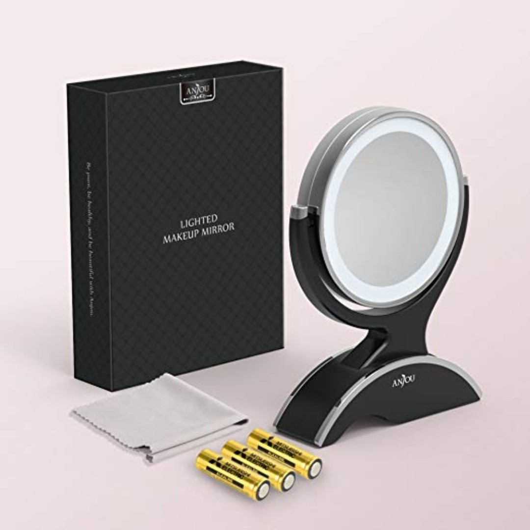 Lighted Makeup Mirror Battery Powered | Saubhaya Makeup