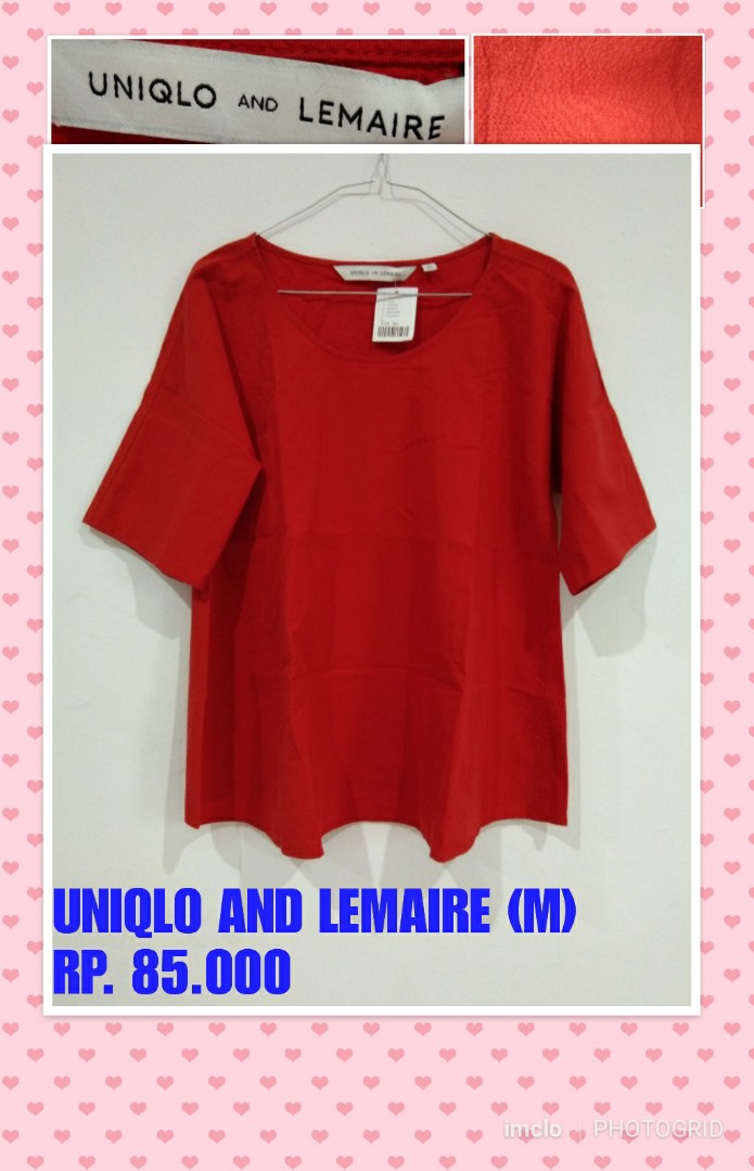 RED TOP UNIQLO, Fesyen Wanita, Pakaian Wanita, Atasan di Carousell