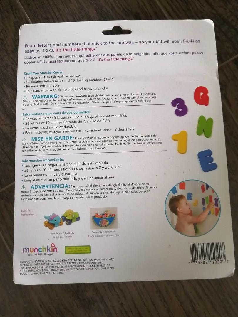 BNIB Munchkin Bath Letter and Numbers, Babies & Kids, Infant Playtime ...