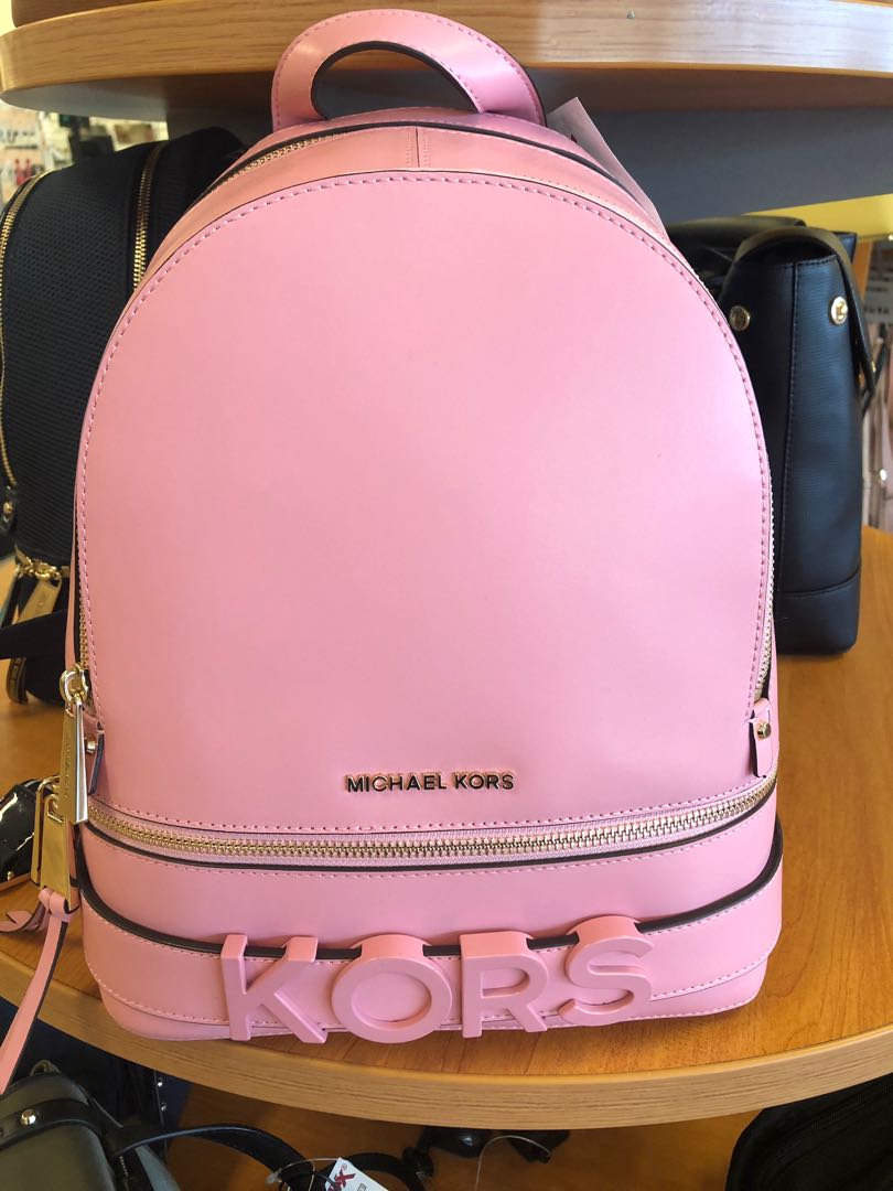 Michael Kors Pink Backpack, Women's Fashion, Bags & Wallets, Backpacks ...