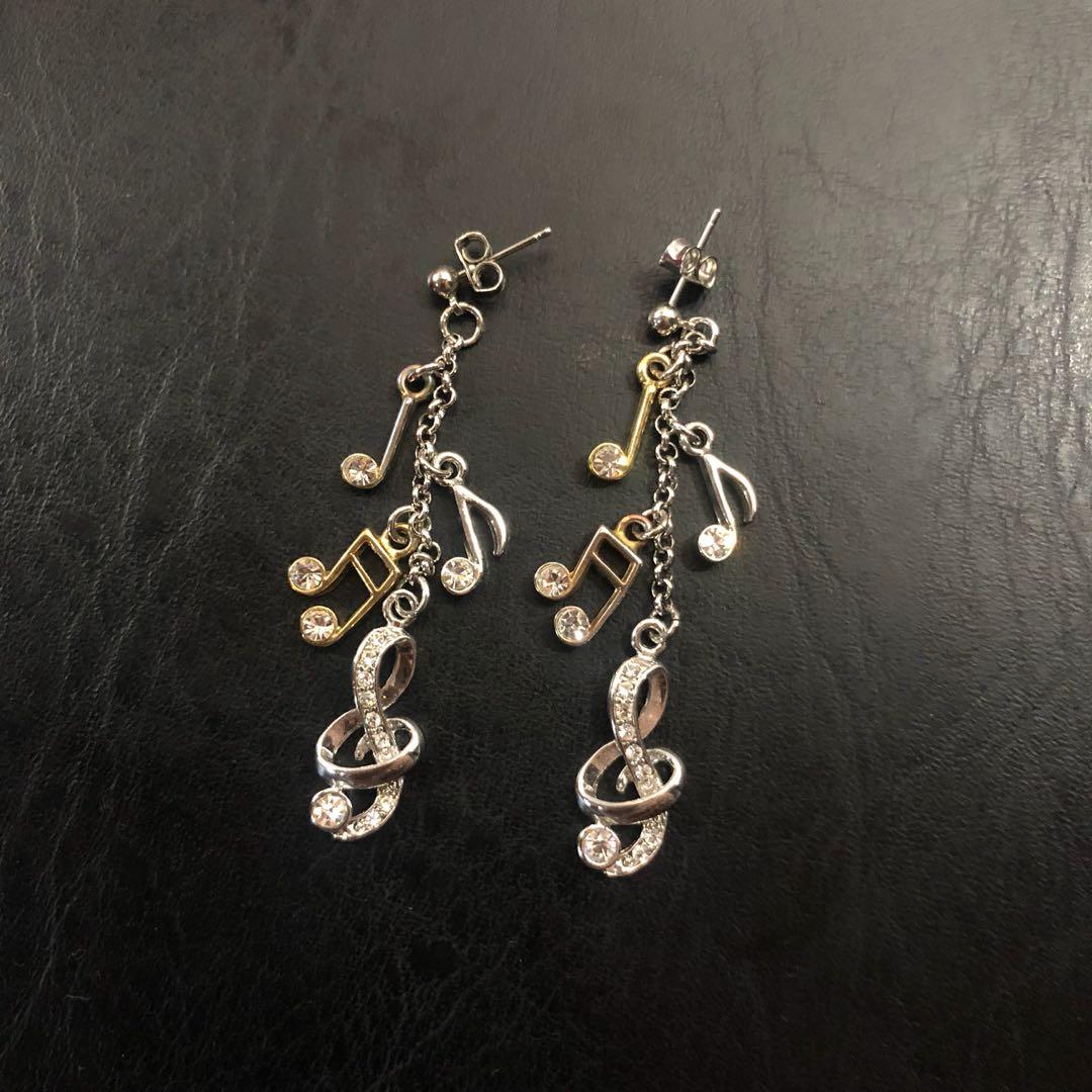 Musical Notes / Music Dangling Earrings, Women's Fashion, Jewelry ...