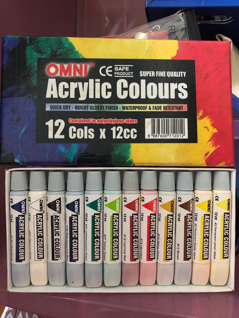Omni Arcrylic Colours, Hobbies & Toys, Stationery & Craft, Craft ...