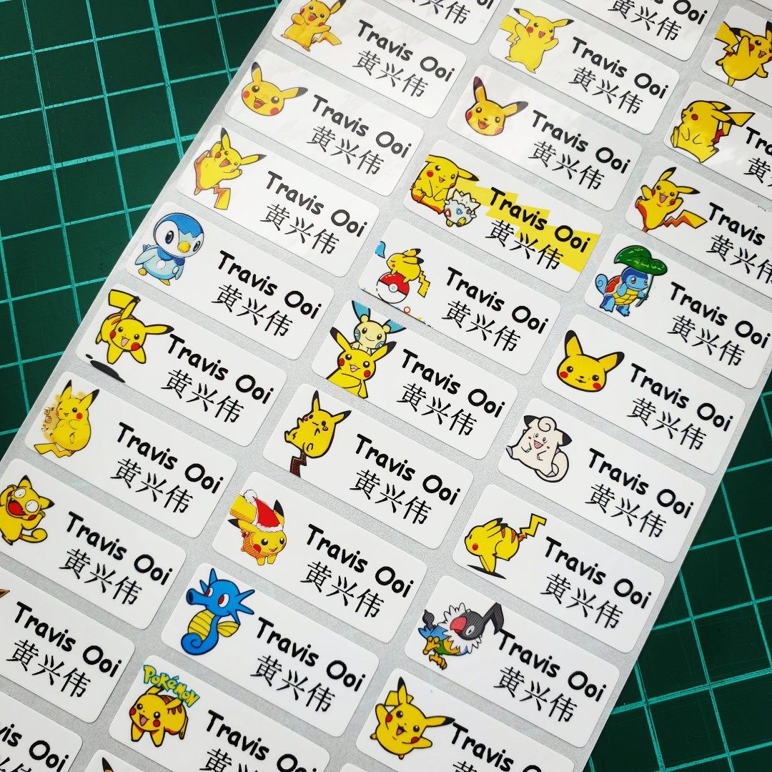 Personalised Name Stickers - Pikachu, Hobbies & Toys, Stationery ...
