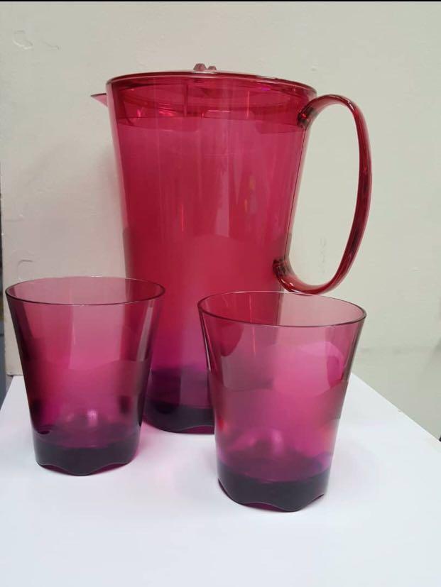 Tupperware Sheerly Elegant Pitcher (1)with Tumbler(2), TV & Home Appliances, Kitchen Appliances ...