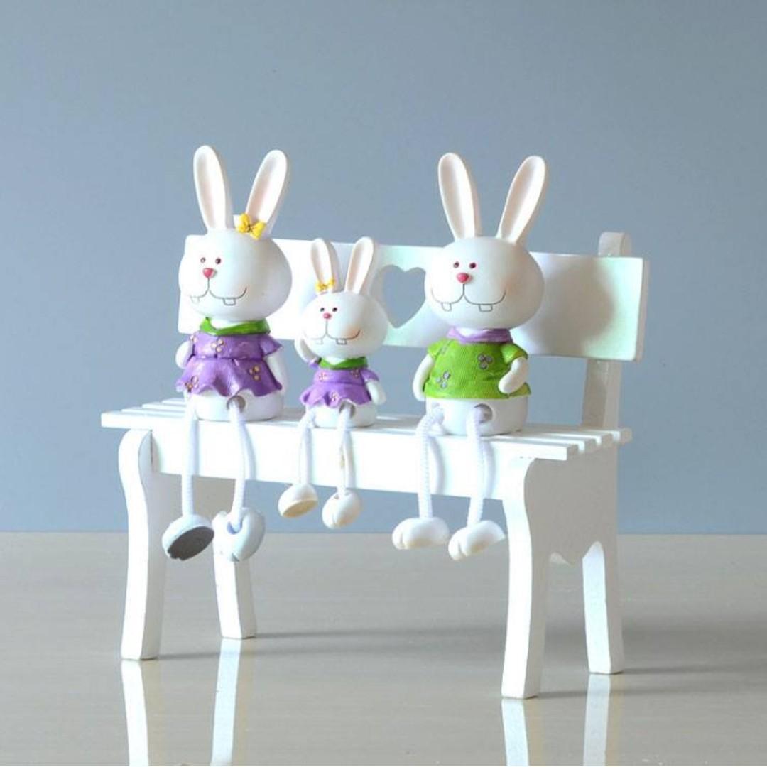 Wood Hand Painted Rabbit Family Doll(3 in 1) RM30 * Not include the ...