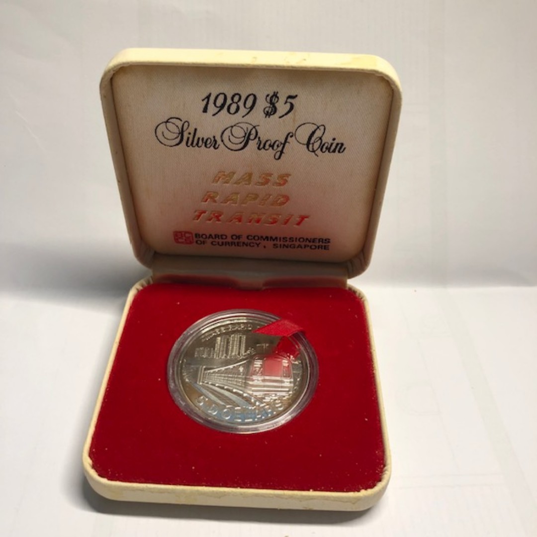 1989 MRT Silver Proof $5 Coin, Hobbies & Toys, Memorabilia ...