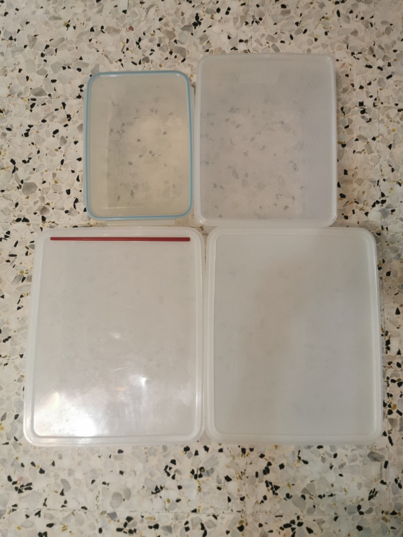 Containers rectangular tupperware plastic storage, Furniture & Home ...