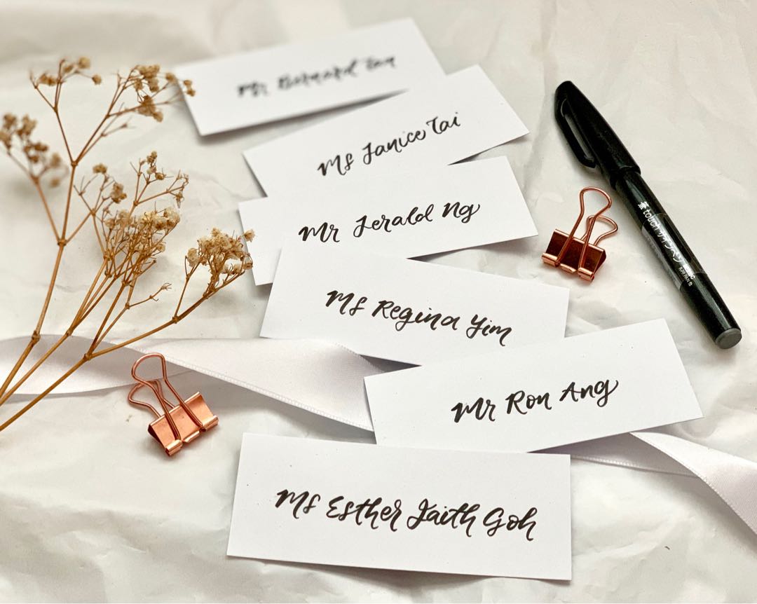 Custom handwritten name place/tent cards, Hobbies & Toys, Stationery ...